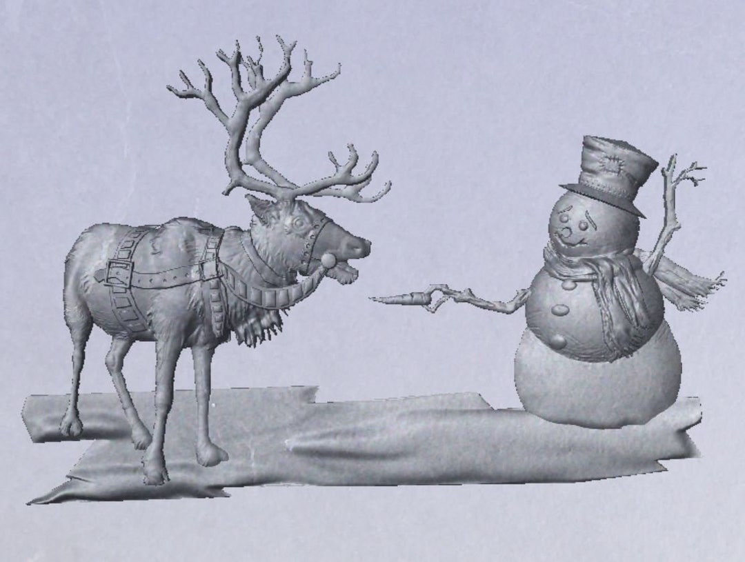Christmas Snowman and Reindeer CNC Carving STL Model - Etsy