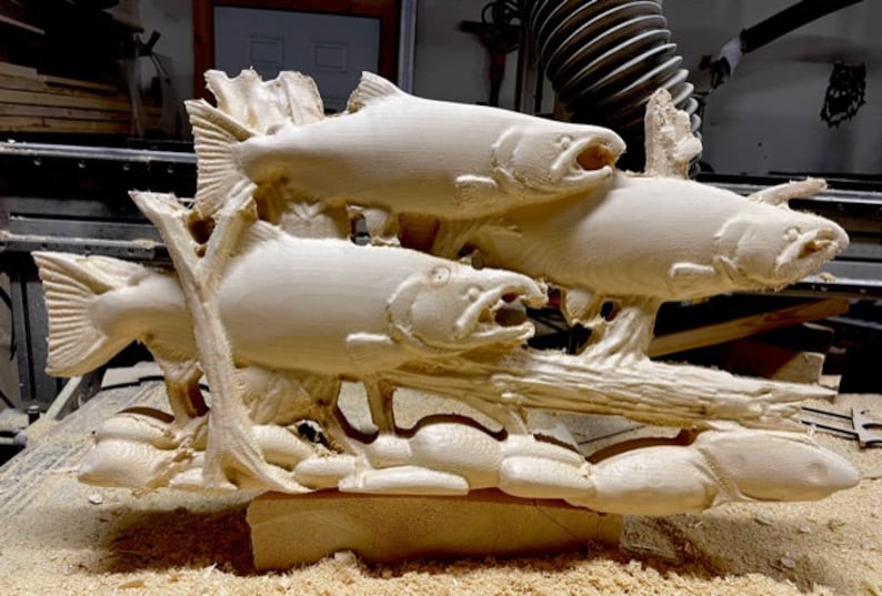 Coho Salmon 3D STL Model for CNC Carving - Etsy UK