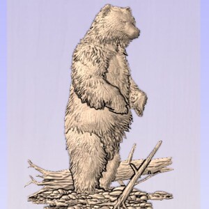 Grizzly Bear Standing 3D STL, Griz Digital File, STL Grizzly Bear ...