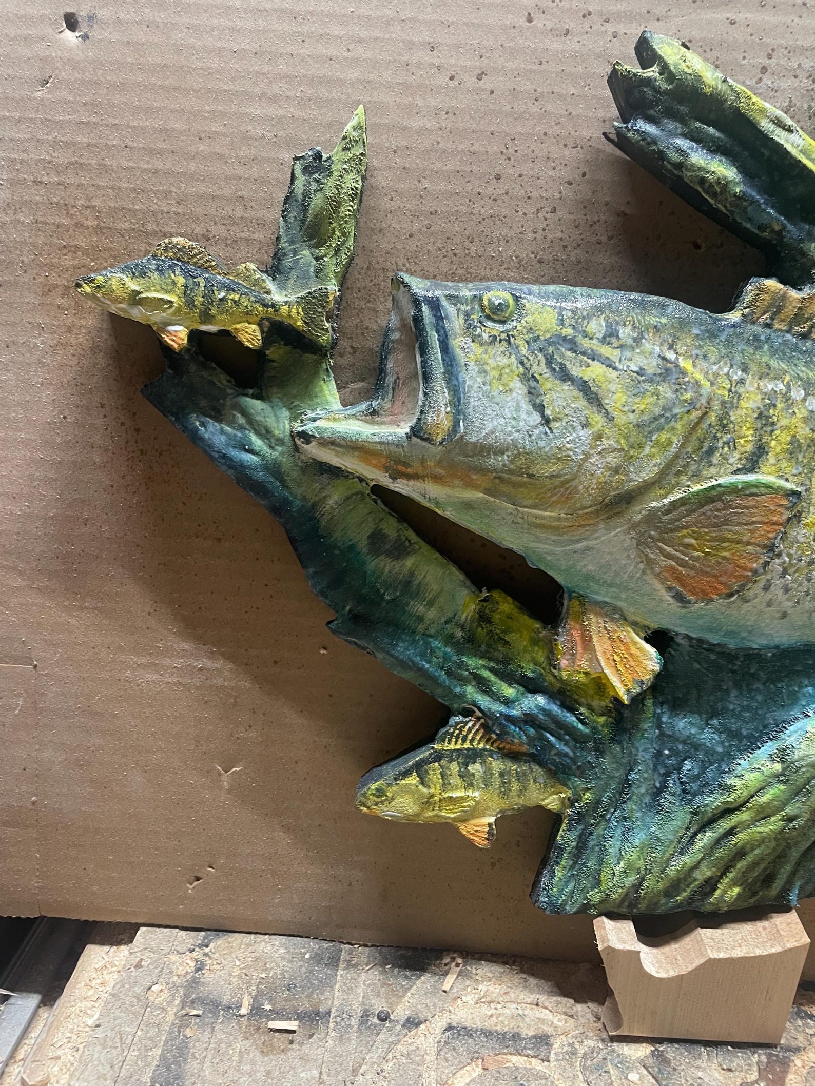 Hand Painted Largemouth Bass Wood Carving, Bass Art - Etsy
