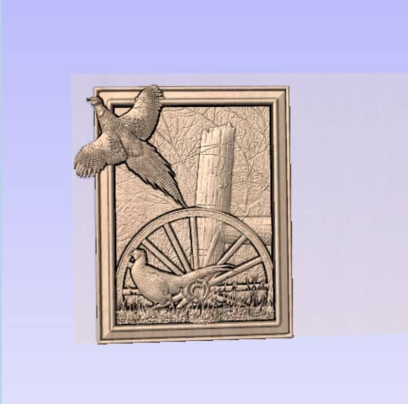 Flying Pheasant Rooster STL, Framed Digital 3D Model - Etsy Canada