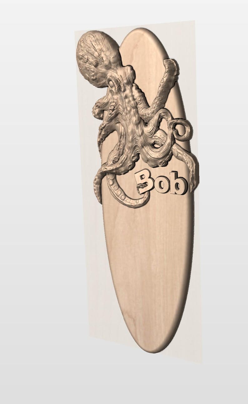 Octopus Surfboard STL, CNC Digital 3D Model - Etsy