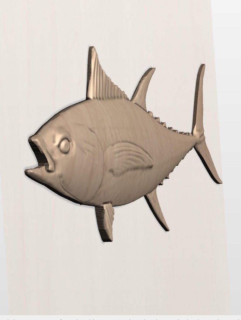 Yellowfin Tuna 3D Model STL File for CNC Carving - Etsy