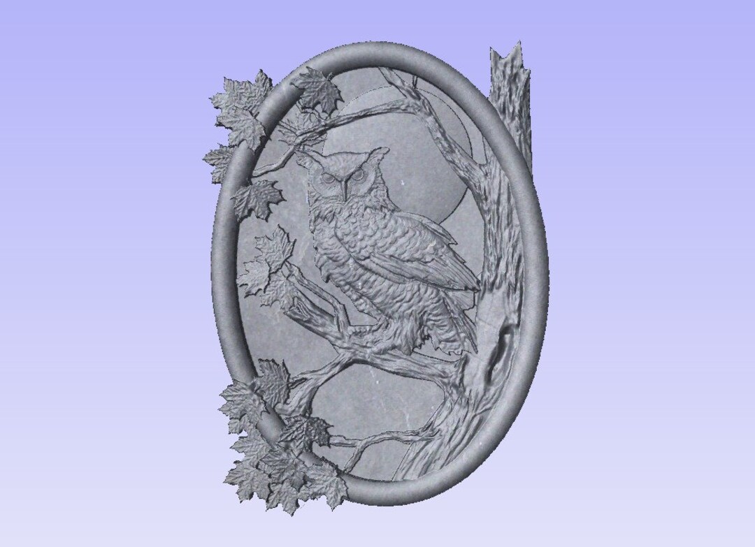 Owl Stl, Owl Cnc File, Owl and the Moon 3D STL Model - Etsy