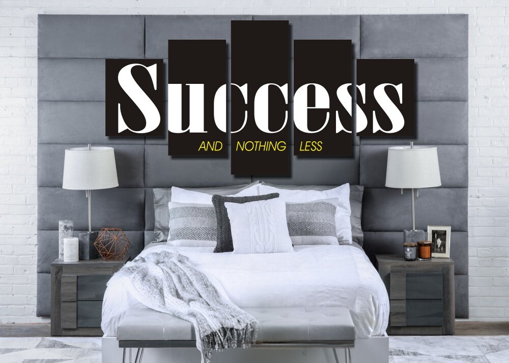 Success Canvas Print Set - Quote Wall Decor, Quote Wall Print, Quote ...