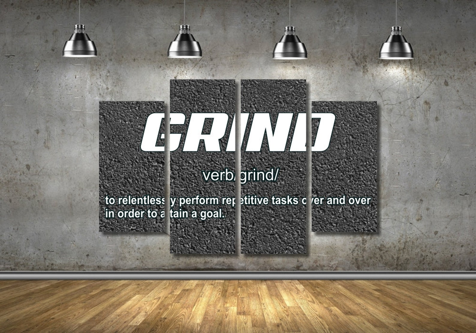GRIND Canvas Set - Quote Wall Decor, Quote Wall Print, Quote Poster ...