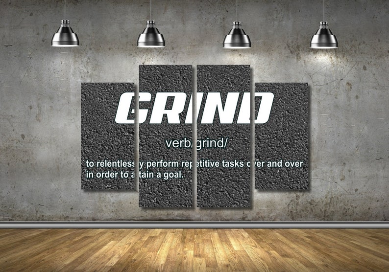 GRIND Canvas Set - Quote Wall Decor, Quote Wall Print, Quote Poster ...