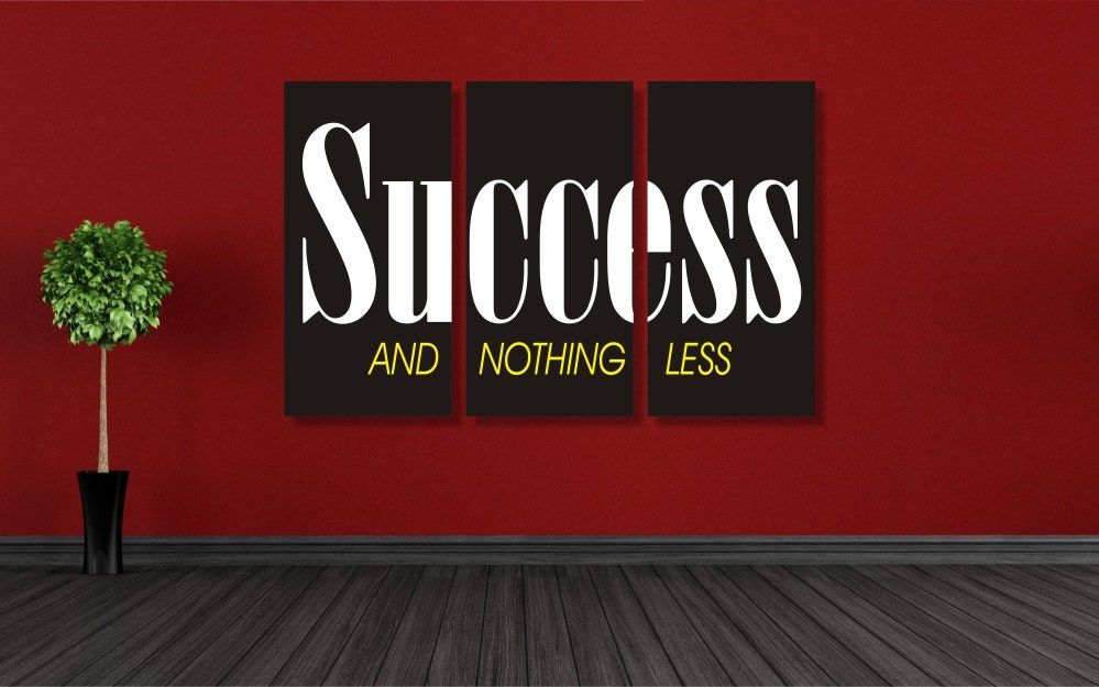 Success Canvas Print Set - Quote Wall Decor, Quote Wall Print, Quote ...