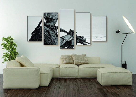 Army Soldier Canvas Set American Flag Wall Decor American - Etsy