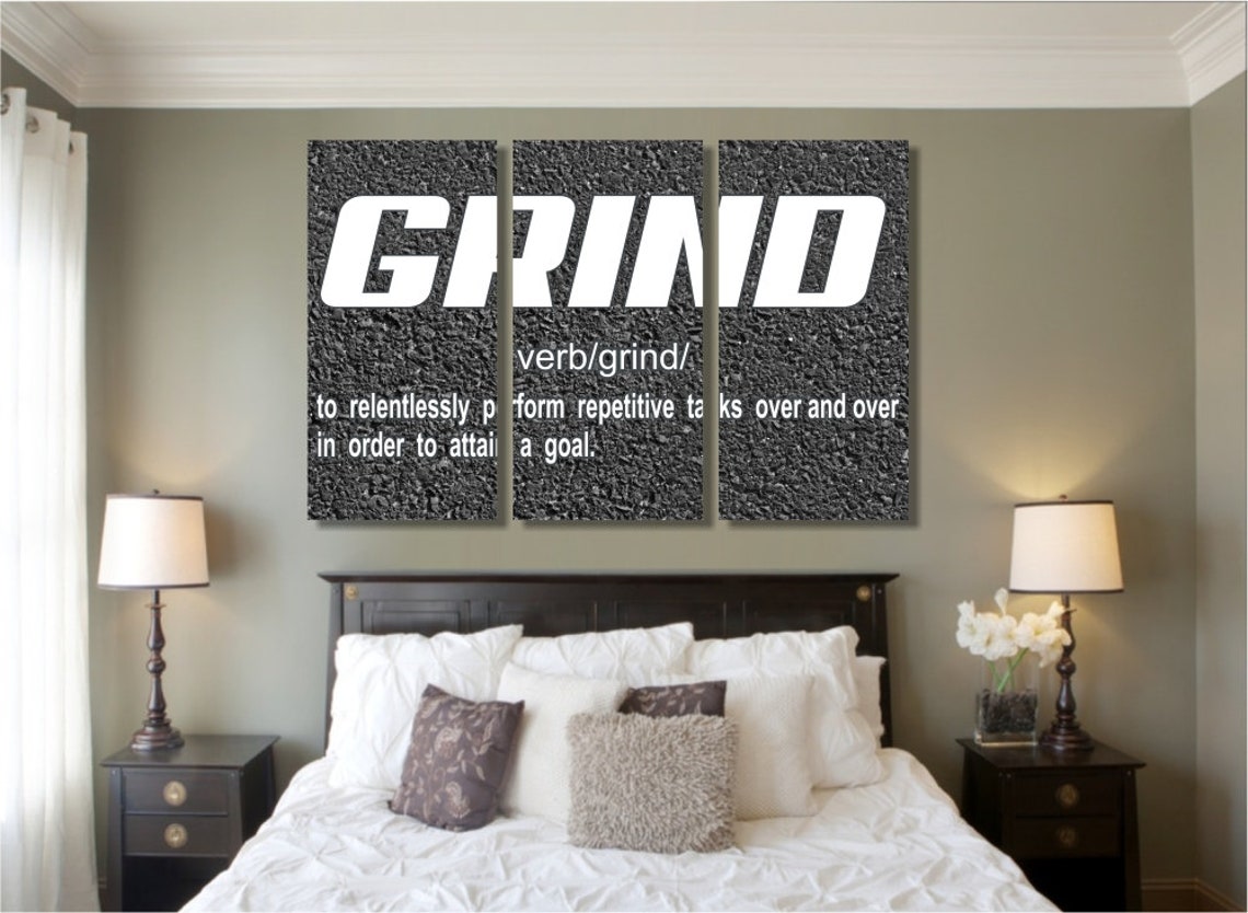 GRIND Canvas Set - Quote Wall Decor, Quote Wall Print, Quote Poster ...