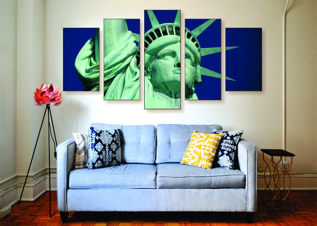Statue of Liberty Canvas Set - American Flag Wall Decor, American Flag ...