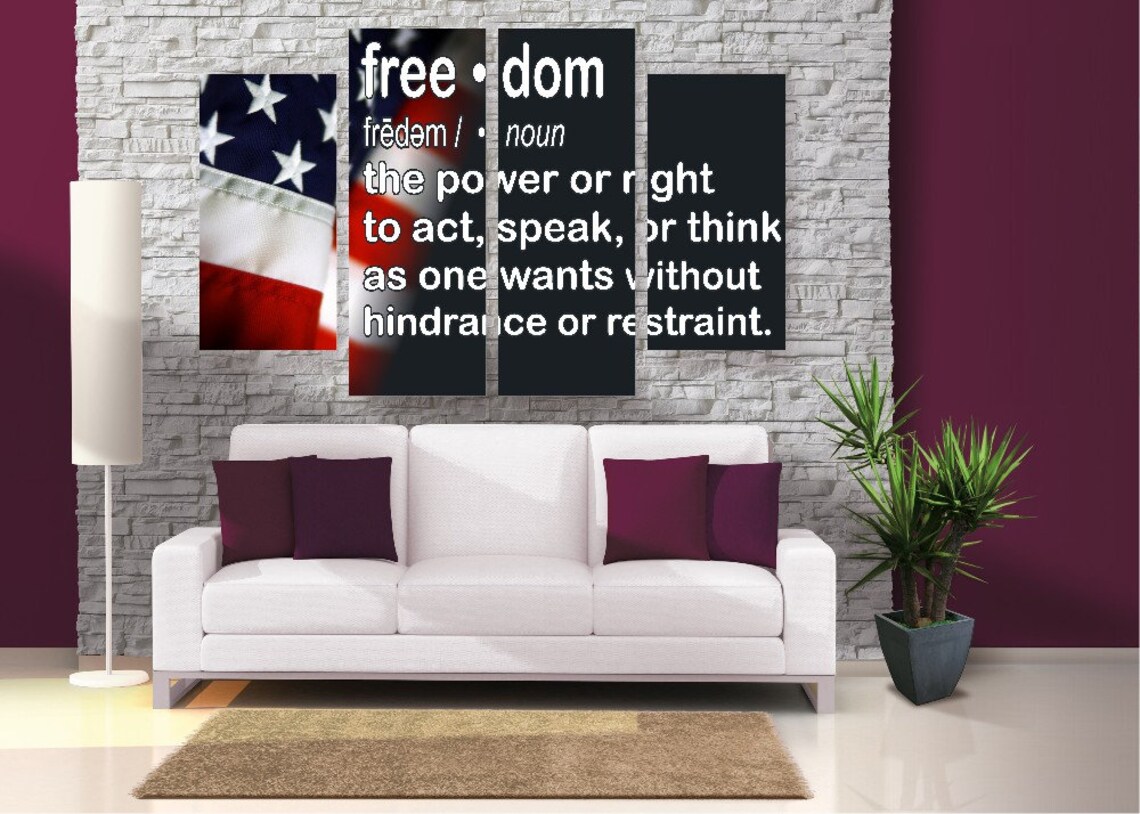 Freedom Flag Canvas Set American Flag Wall Decor American | Etsy