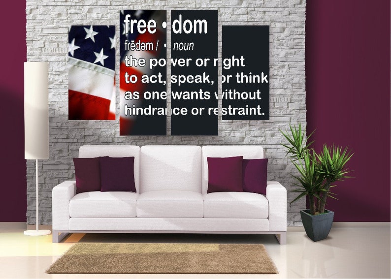 Freedom Flag Canvas Set American Flag Wall Decor American - Etsy