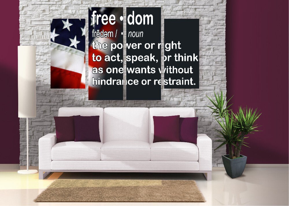Freedom Flag Canvas Set American Flag Wall Decor American | Etsy