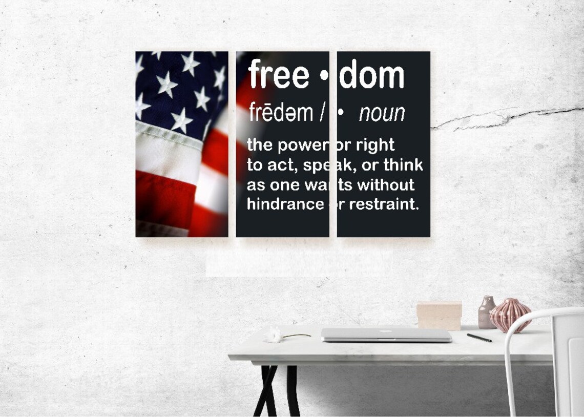 Freedom Flag Canvas Set American Flag Wall Decor American | Etsy