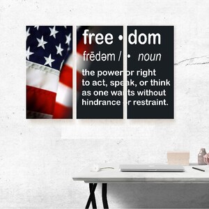 Freedom Flag Canvas Set American Flag Wall Decor, American Flag Print ...