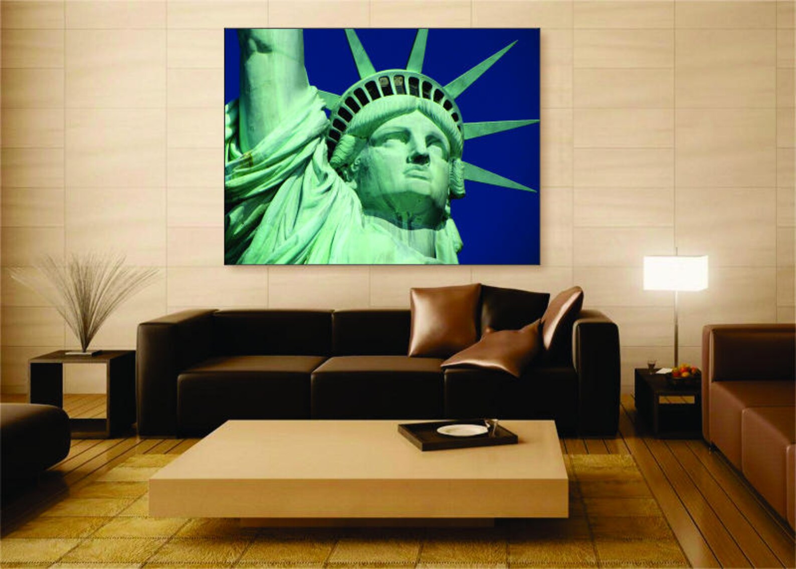 Statue of Liberty Canvas Set American Flag Wall Decor | Etsy