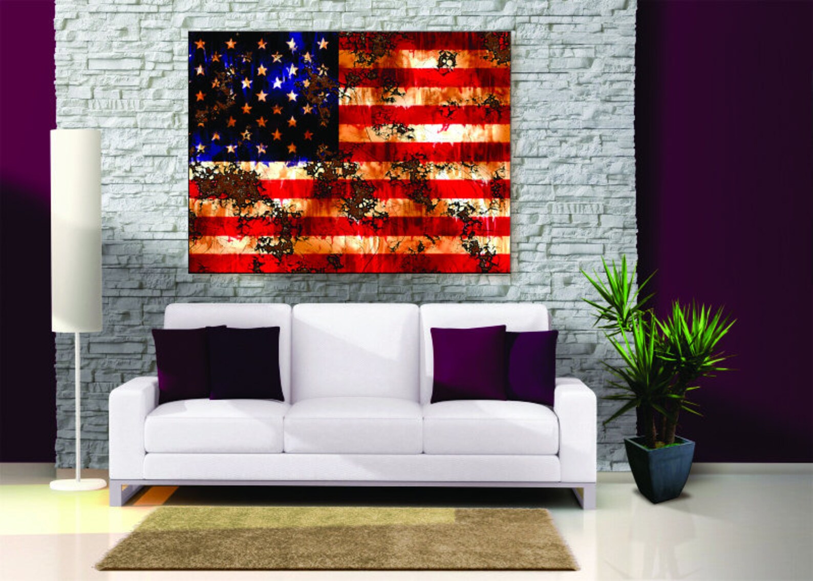 Rusted Flag Canvas Set - American Flag Wall Decor, American Flag Wall ...