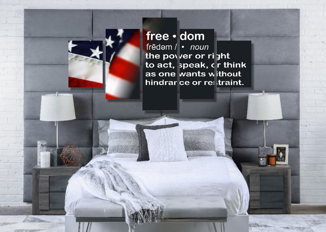 Freedom Flag Canvas Set American Flag Wall Decor, American Flag Print ...