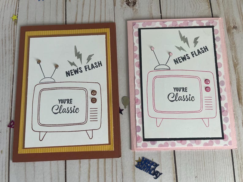 Old School TV Birthday Card - Etsy