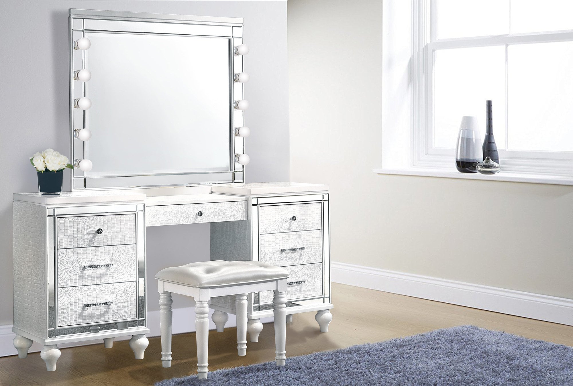 Glam Faux Leather Makeup Vanity Set Includes Glam Hollywood | Etsy