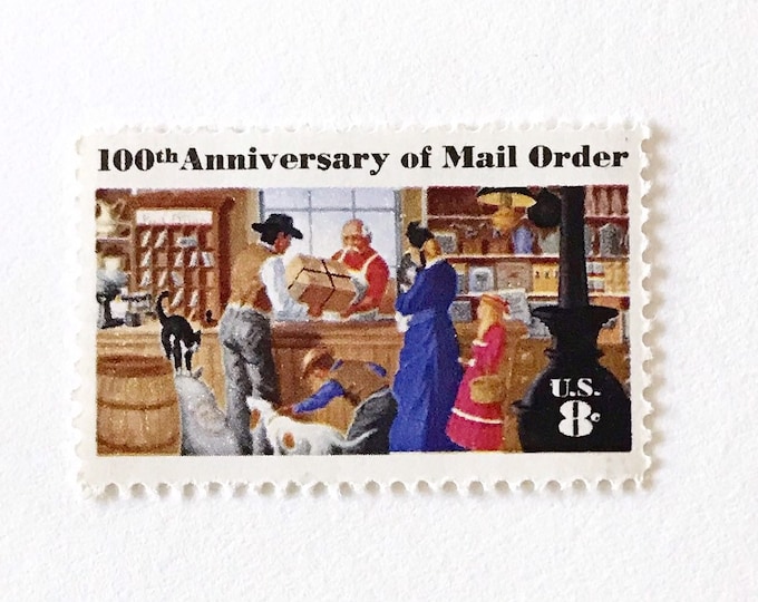 10 Unused Vintage 100th Anniversary of Mail Order Postage Stamps / Mail ...