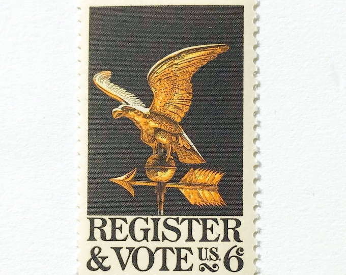 10 Unused Vintage Register and Vote US Postage Stamps / Eagle - Etsy