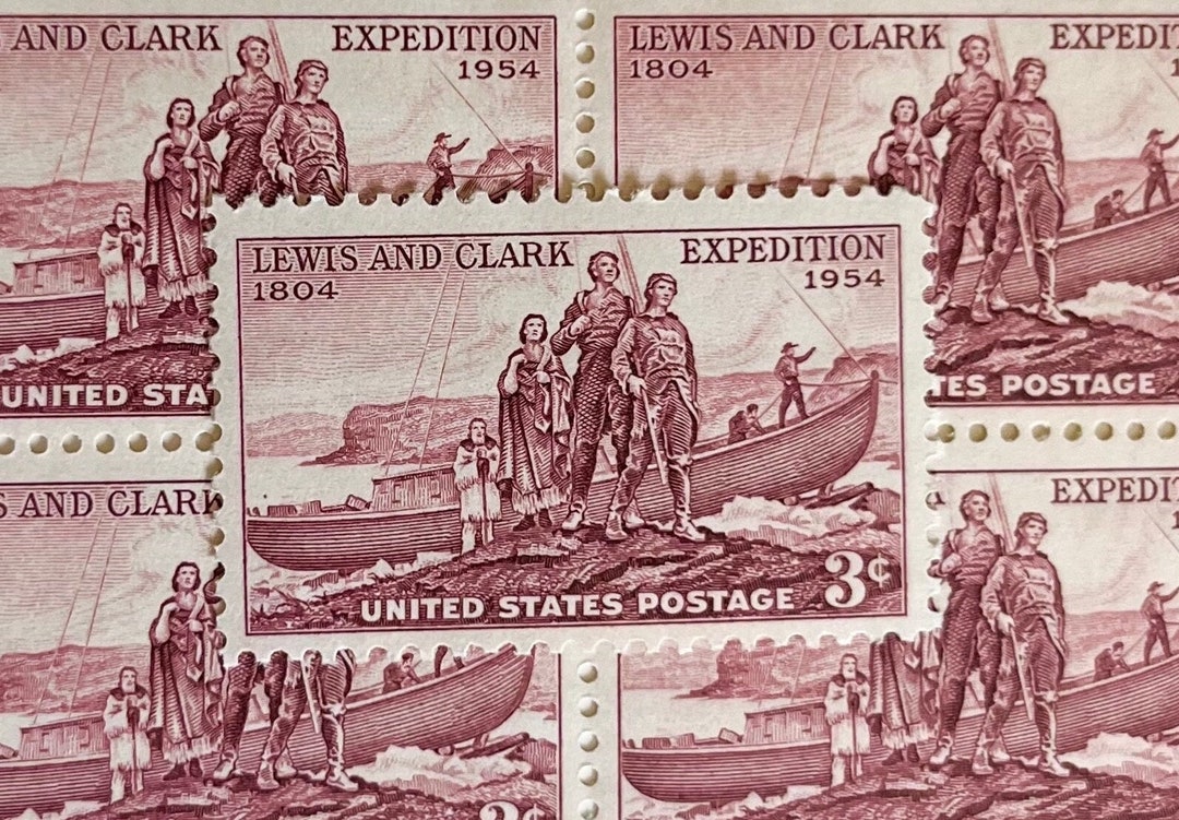 20 Unused Vintage Lewis and Clark Expedition US Postage Stamps / Pink ...