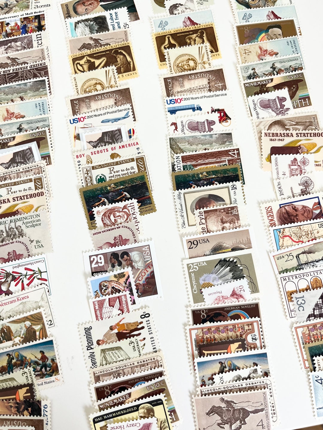 Unused Shades of Brown & Tan Vintage Postage Stamps / Natural Color US ...