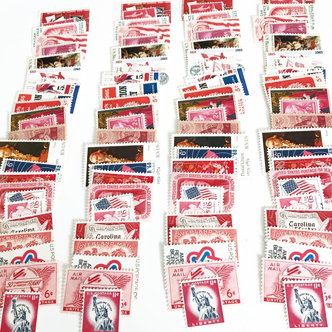 Unused Red Postage Stamps Collection of Vintage Red US | Etsy