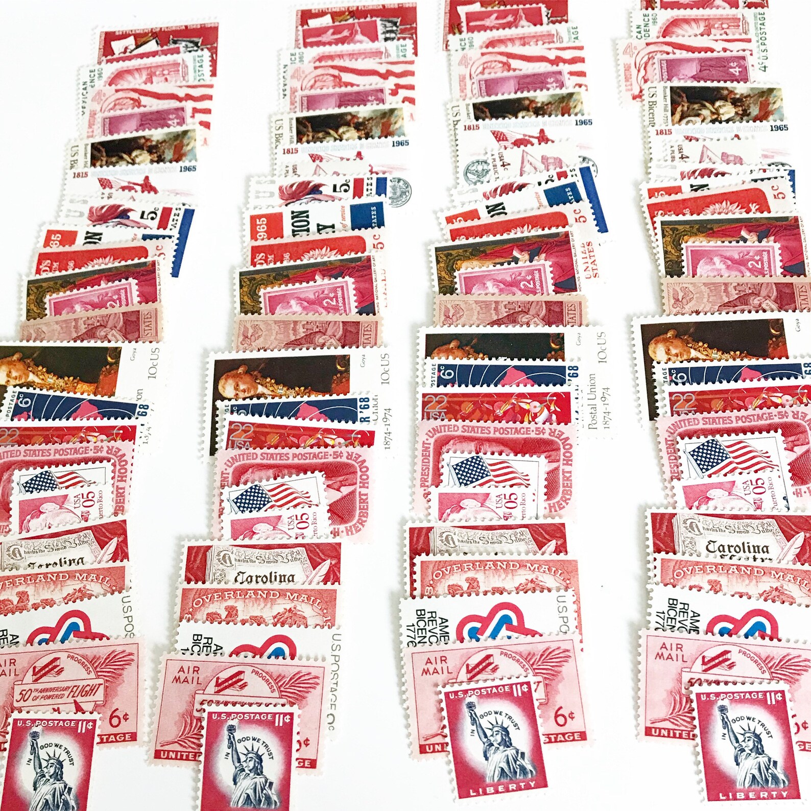 Unused Red Postage Stamps Collection of Vintage Red US - Etsy