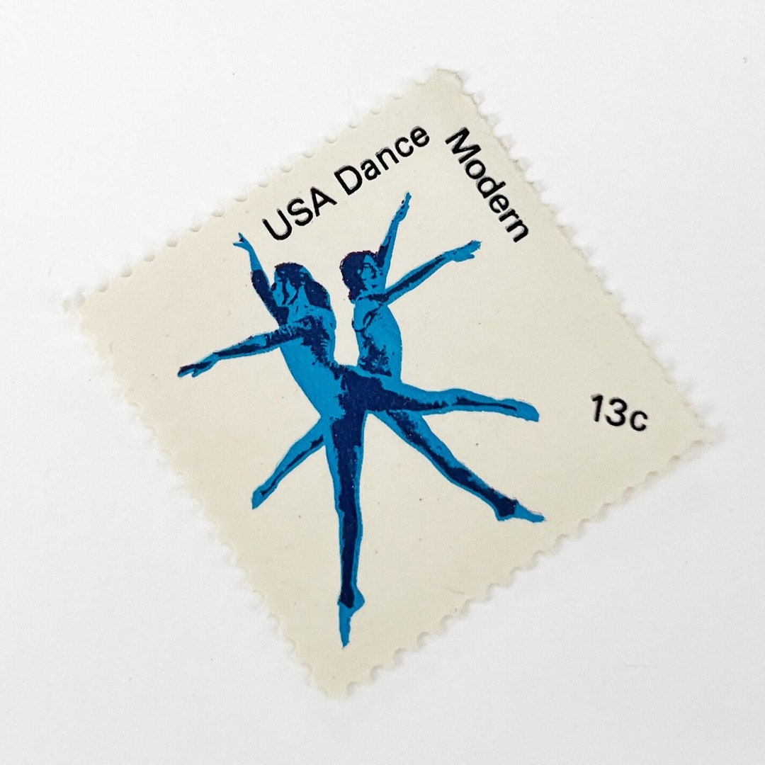 10 Unused Vintage Modern Dance Postage Stamps / USA Modern Dance Blue ...