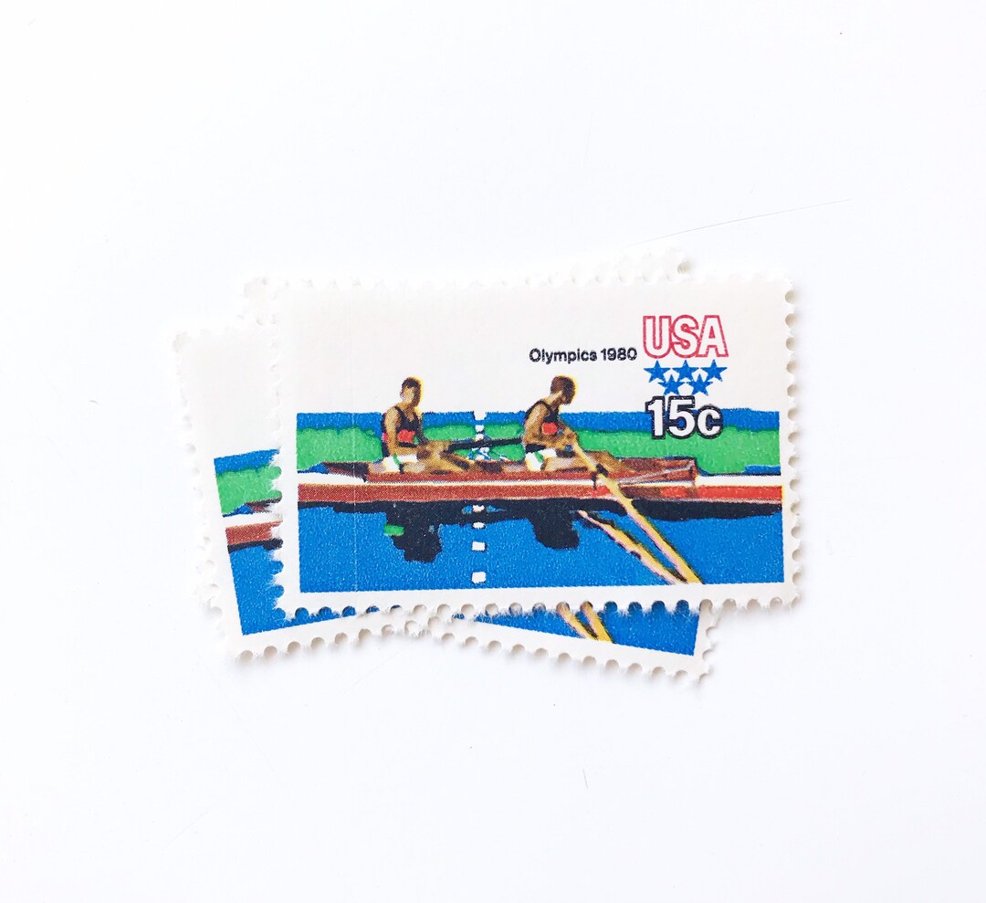 10 Unused Vintage Rowers Summer Olympics Postage Stamps / 1980 Olympic ...
