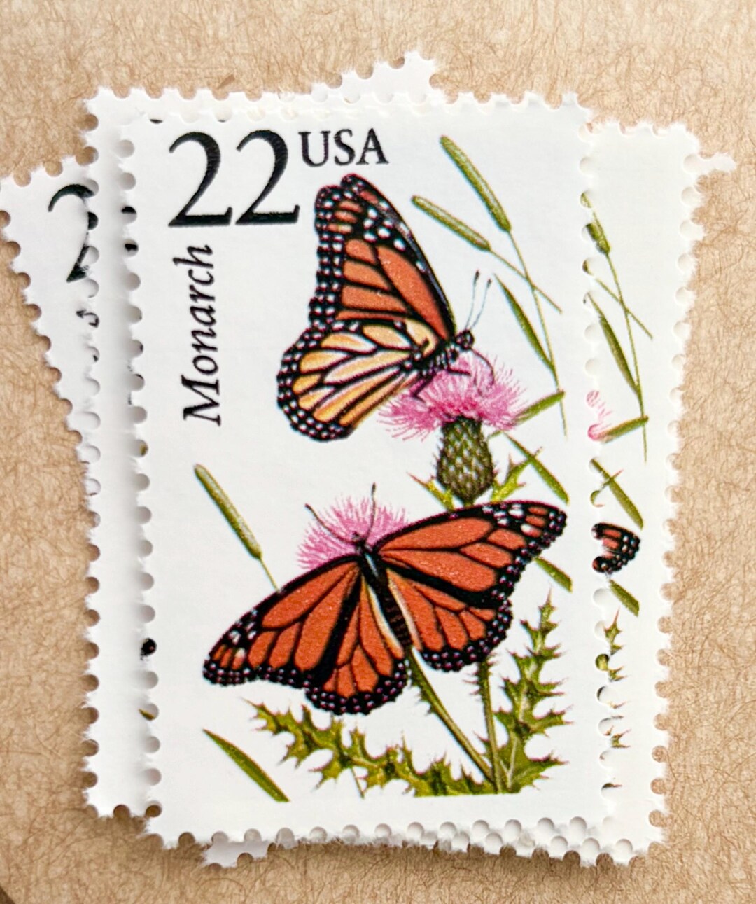 5 Unused Vintage Monarch Butterfly Postage Stamps / Monarch Butterfly ...