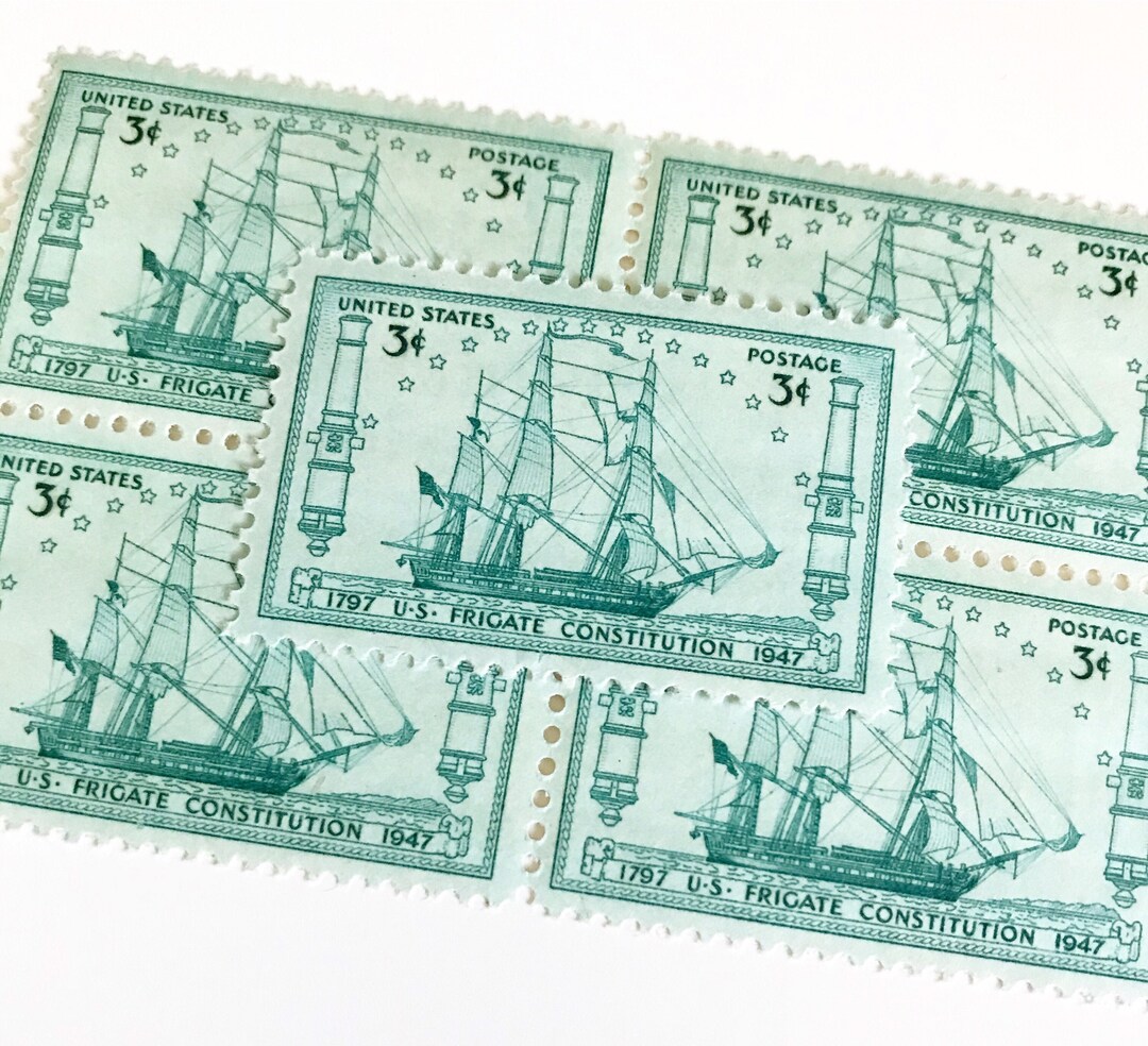 Vintage Frigate Constitution Postage Stamps, 3 Cent (set of 10) - Etsy