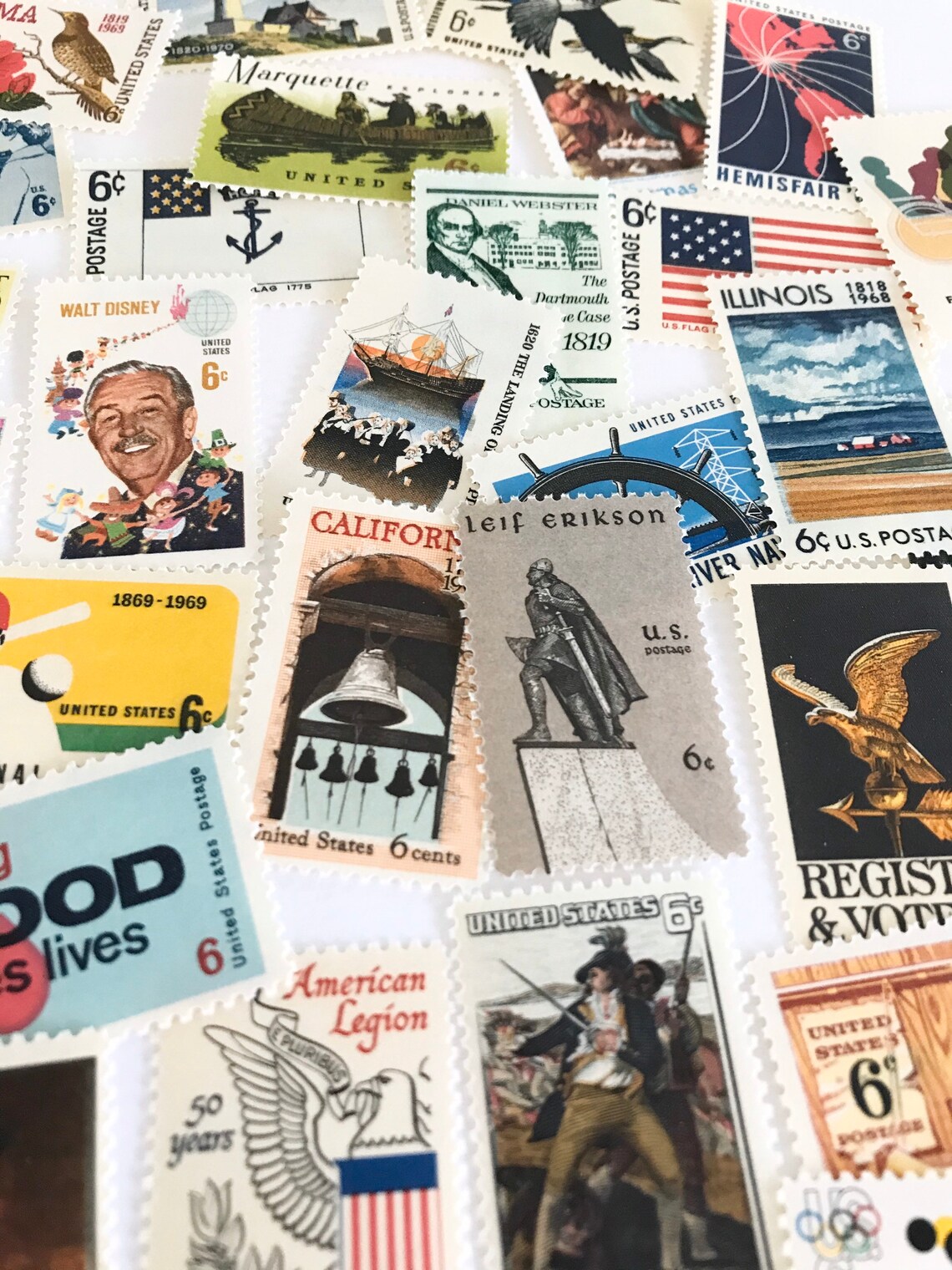 Unused Vintage Postage Stamps Collection of 6 Cents US - Etsy