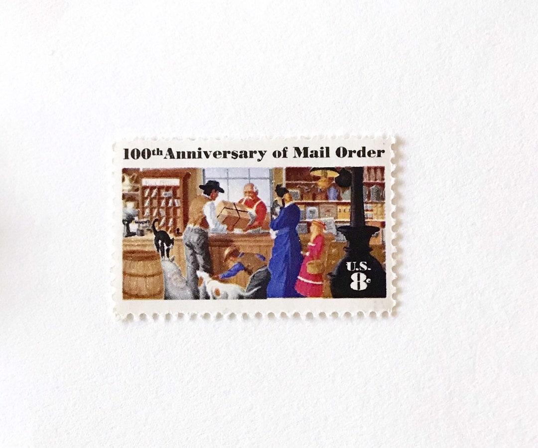10 Unused Vintage 100th Anniversary of Mail Order Postage Stamps / Mail ...