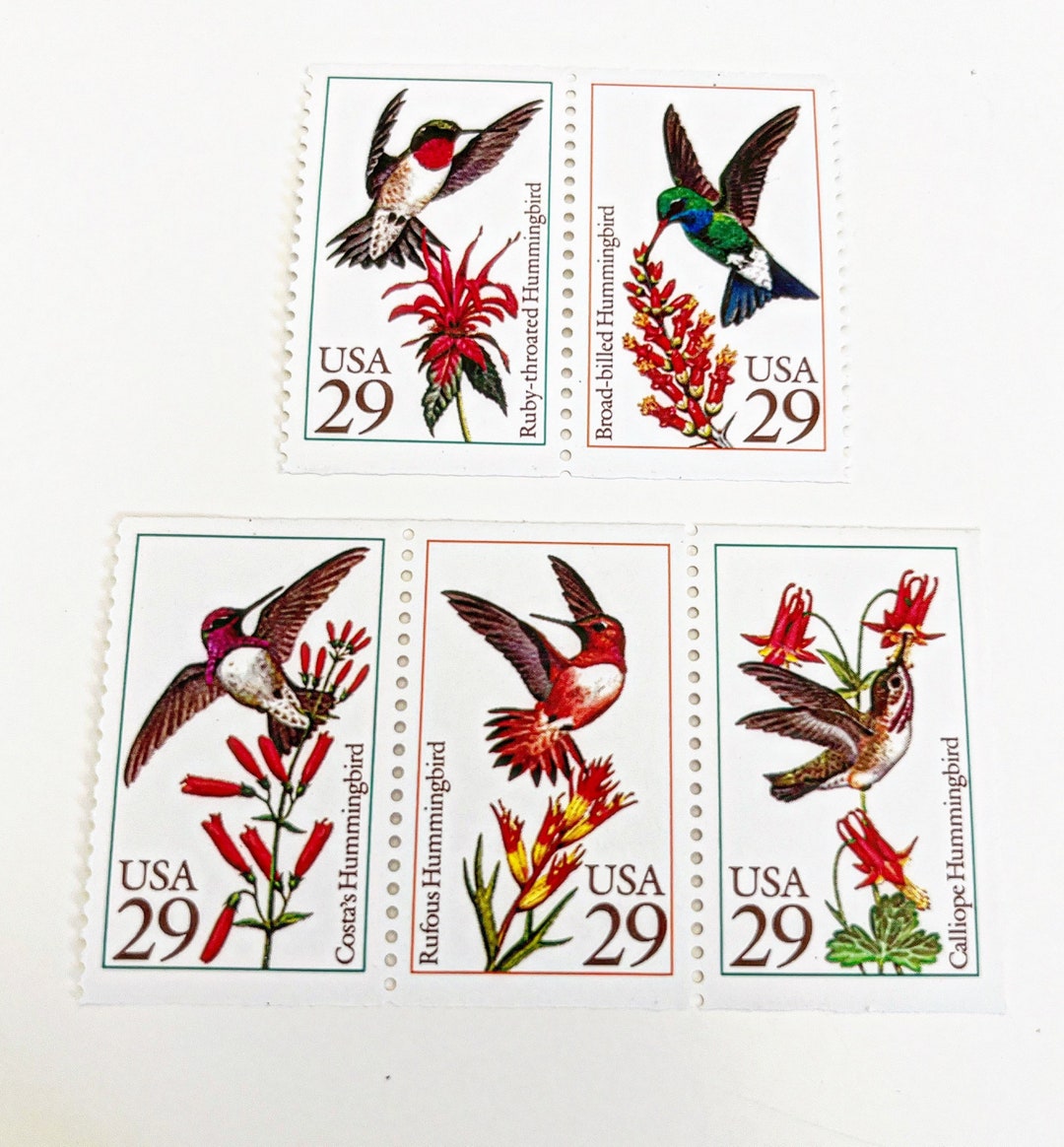 5 Unused Vintage Hummingbird Postage Stamps / Bird Nature Postage ...