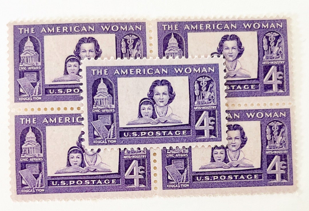 10 Unused Vintage US Postage Stamps American Woman / Purple US Postage ...
