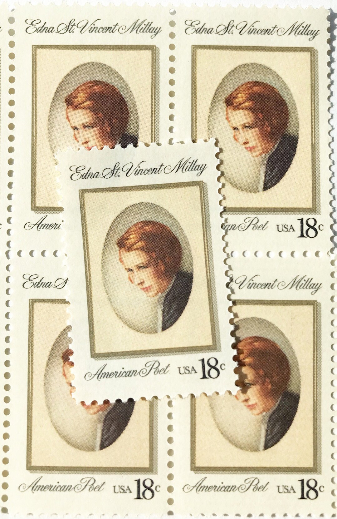 10 Unused Vintage Edna St. Vincent Millay Postage Stamps / American ...