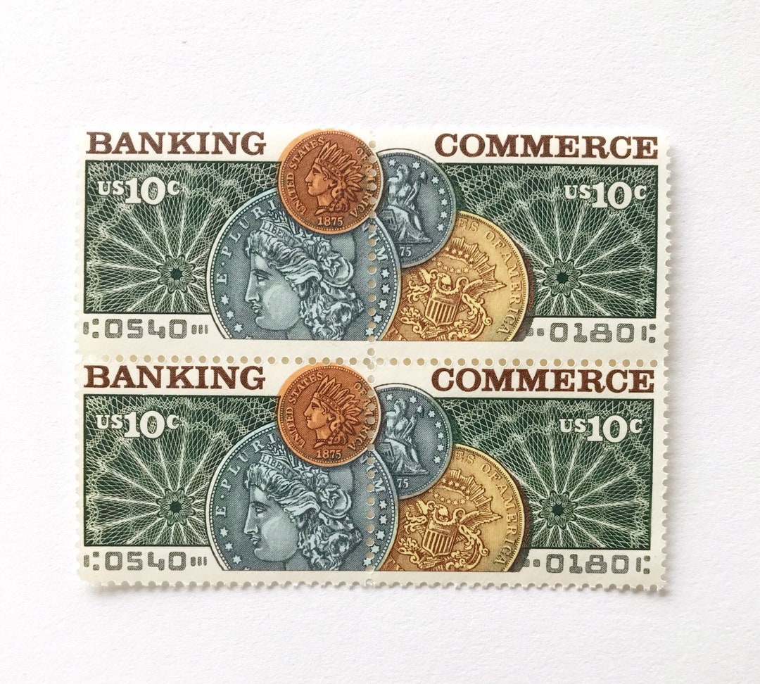 Vintage Banking Commerce Postage Stamps, Indian Head Penny & Silver ...