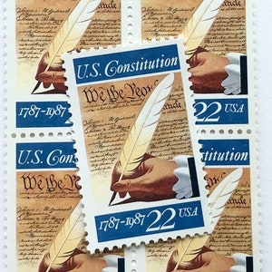 10 Unused Vintage Signing the US Constitution Postage Stamps / U.S ...