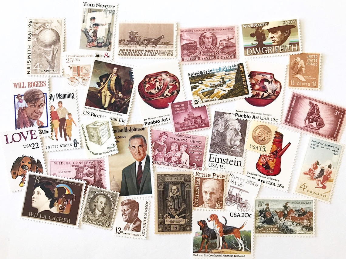 Unused Shades of Brown & Tan Vintage Postage Stamps / Natural - Etsy