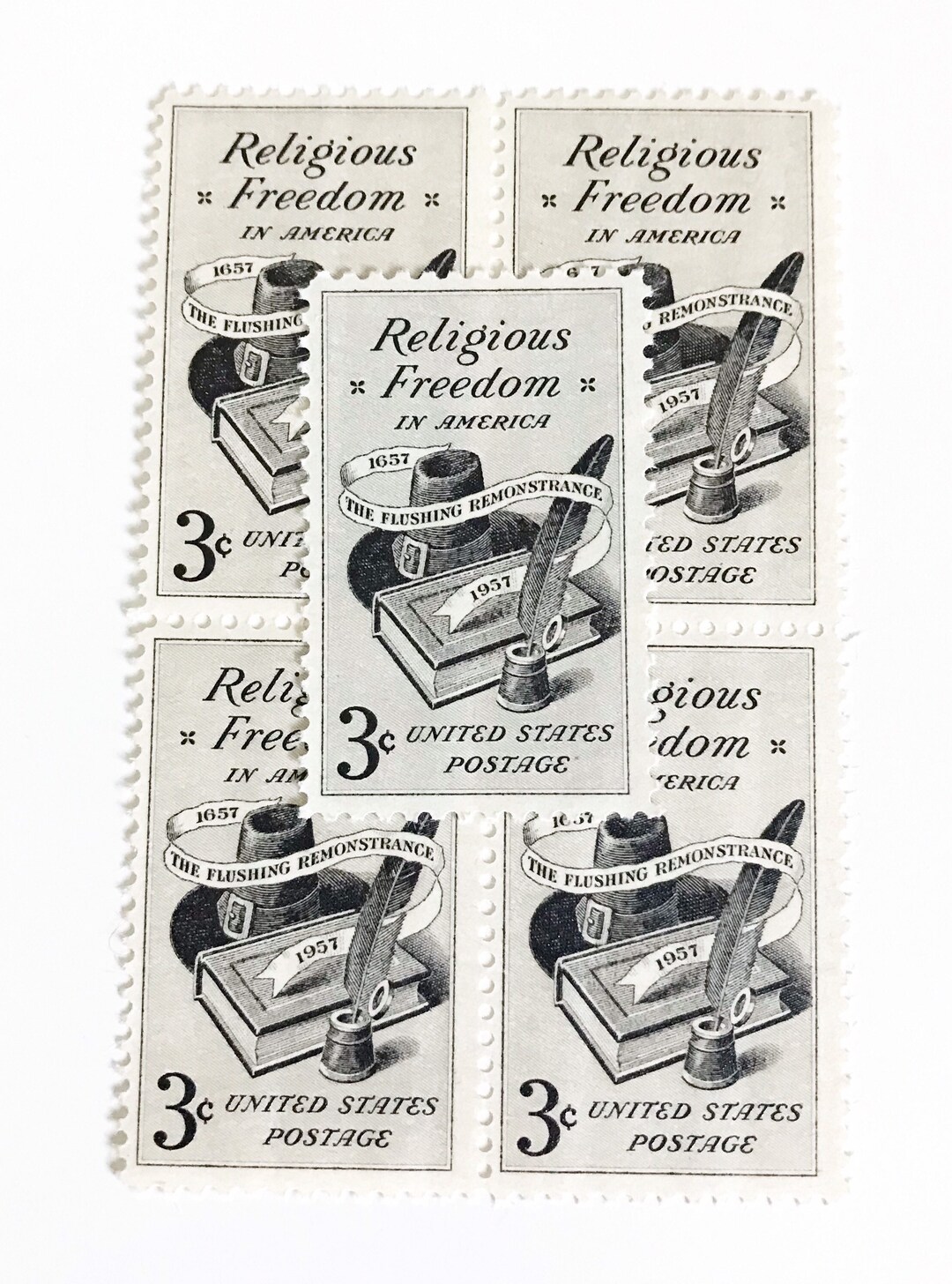 10 Unused Vintage Religious Freedom in America US Postage Stamps ...