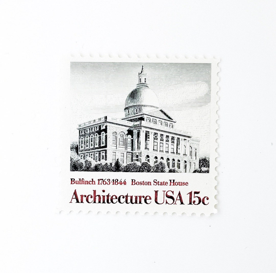 12 Unused Vintage Boston State House Postage Stamps / Bulfinch ...