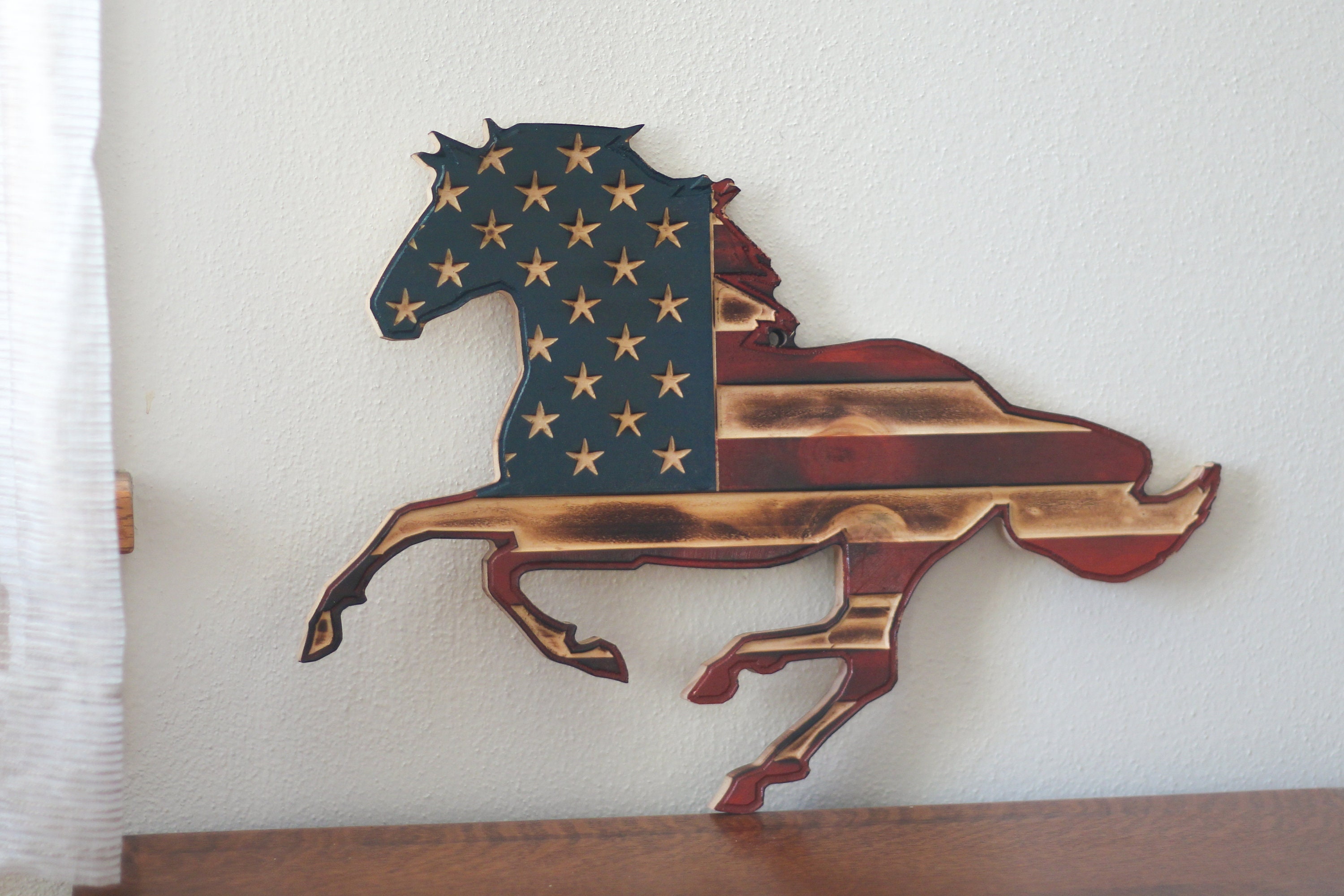 American Flag, Horse Cutout - Etsy