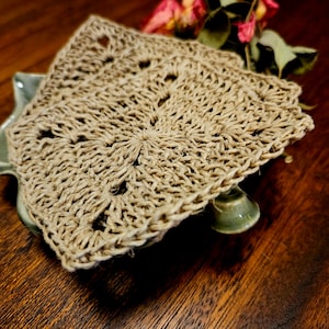 Crochet Hemp Cord Dish Scrubber Sets, Reusable Handmade Eco Friendly ...