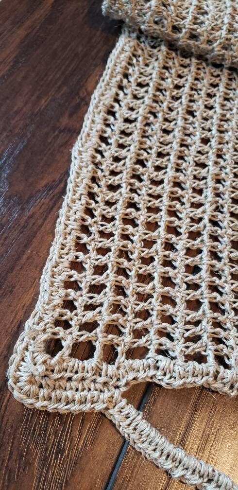 Organic Hemp Back Scrubber, Natural Back Scrubber, Crochet Hemp Back ...