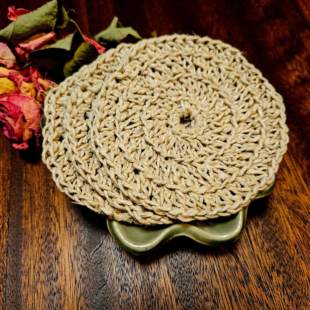 Organic Hemp Twine Dish Scrubbers, Crocheted Hemp Dish Scrubber - Etsy