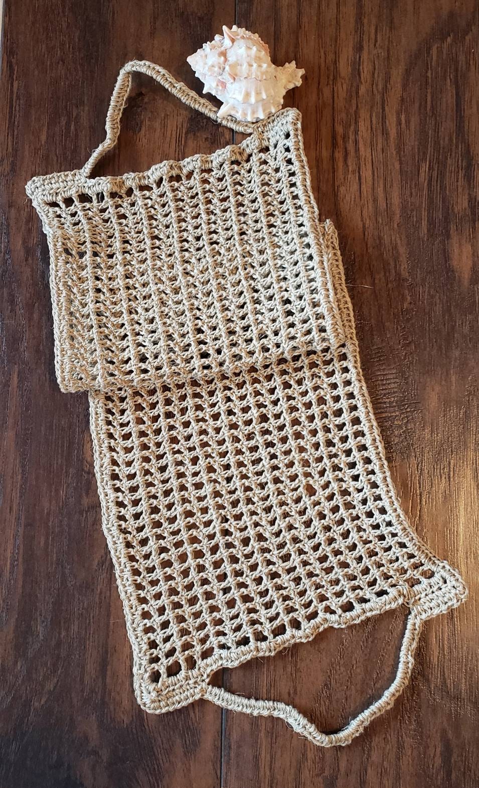 Organic Hemp Back Scrubber, Natural Back Scrubber, Crochet Hemp Back ...